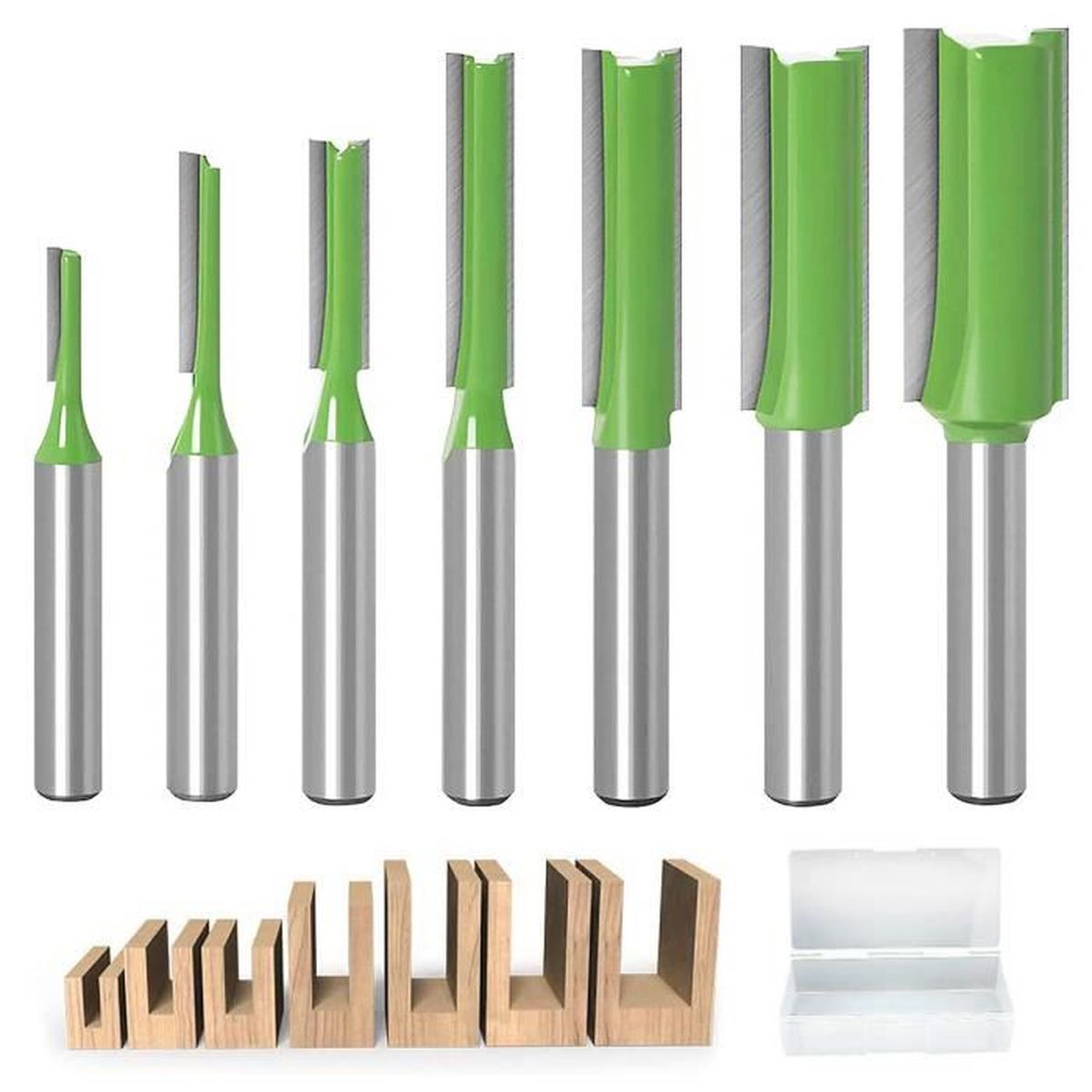 MARSEE Fraise Droite Defonceuse, 7pcs Fraises à Défoncer Carbure Fraise ...