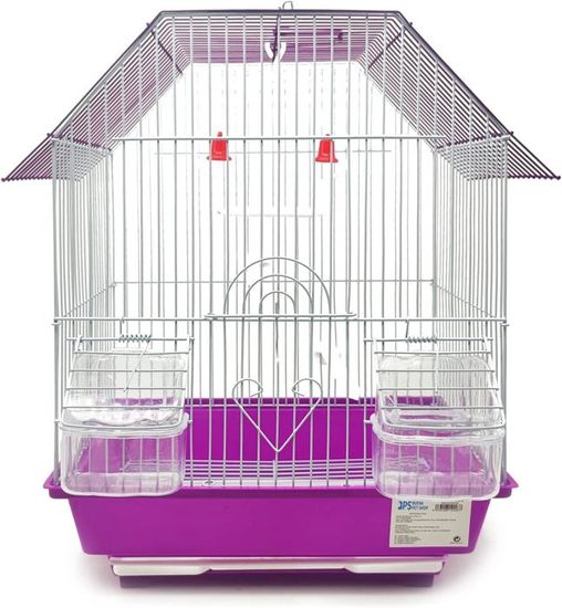 VOLIERE - CAGE OISEAU-Violet, blanc BPS BPS-12003 Petite cage à oiseaux ...