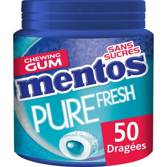 Mentos Chewing-gum Pure Fresh menthol eucalyptus sans sucres 100g (lot ...