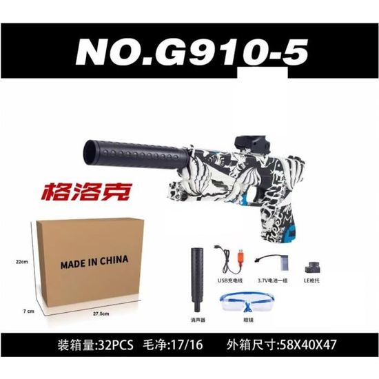 Jouet de bain,Pistolet électrique Glock Gel Bl84pour enfants,boule d ...