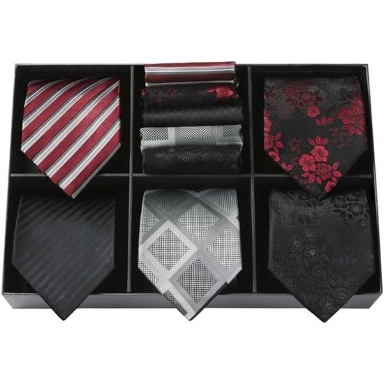 Cravate Homme 5 Pièces Mariage Fete Ensemble Cravates et Mouchoirs pour ...