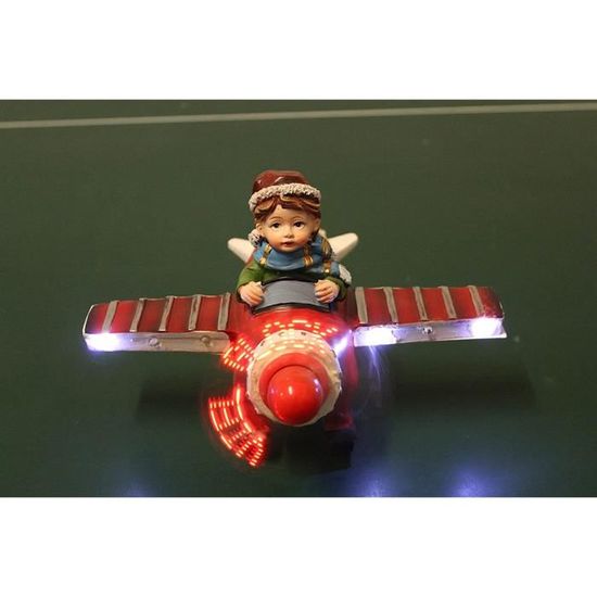 CD-Avion de Noël LED Garçon en avion 6 LED à piles Décoration de Noël ...