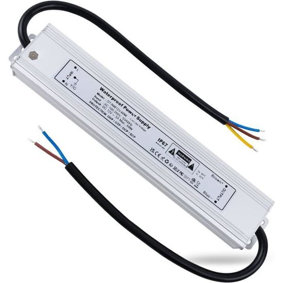 12V Alimentation Led 60W Transformateur 5A, 230V Ac À Dc Alimenter, Ip67 Extérieur Étanche ...