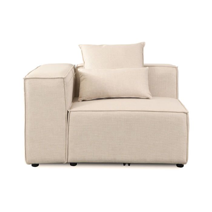 Canapé modulable Canapé d'angle gauche HOME DELUXE VERONA - 120 x 70 cm beige - Cdiscount Maison