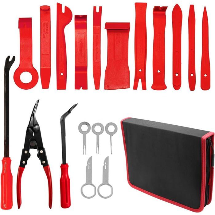 Kit de 19 outils de démontage de garniture de voiture pour pare-brise ...