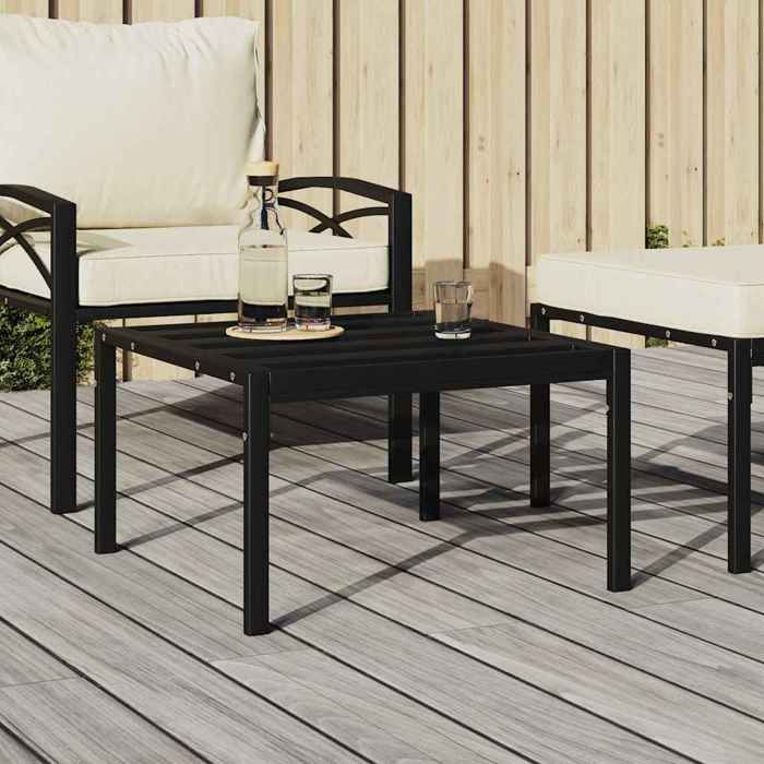 (Noir)Table basse Extérieure - SINGOR - de jardin noir 60x60x35 cm ...