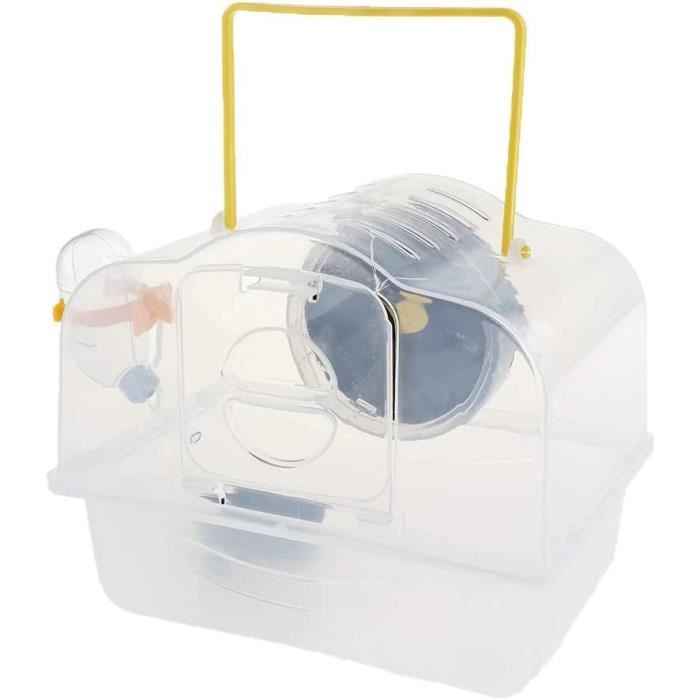 Cage portable pour hamster ou petit animal avec roulette, gamelle et ...