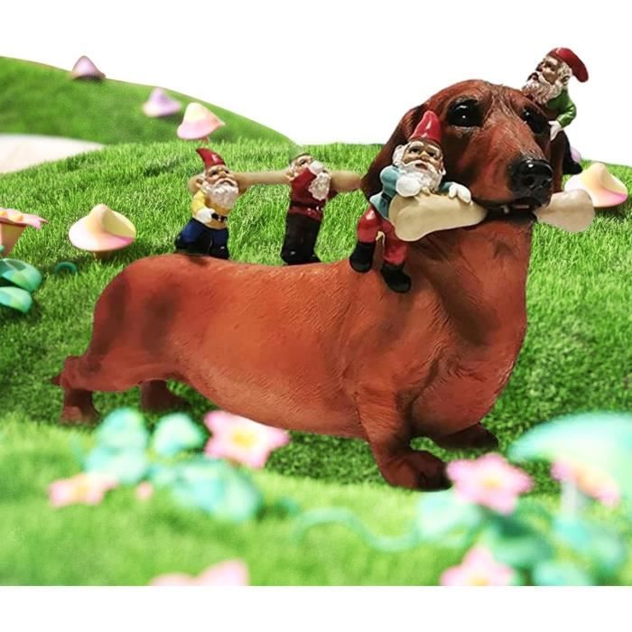 Statues Nain Teckel Gnome,Statues Jardin En Résine | Décorations ...