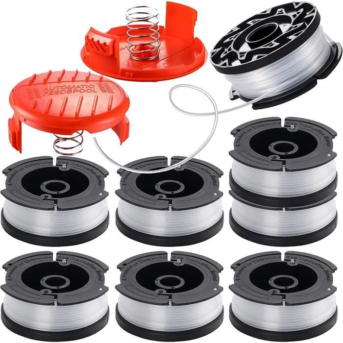 8Pcs Bobine de Fil pour Tondeuse à Gazon pour Black and Decker, AF-100, 30ft 0,065 "Ligne de ...