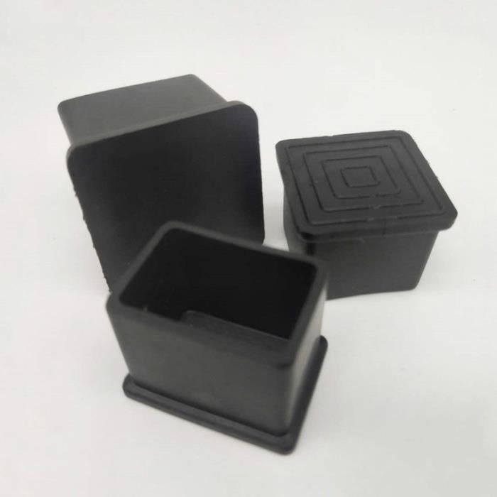 Embouts de Tube carré en PVC - Noname - 25x25mm - Lot de 4 - Blanc/Noir ...