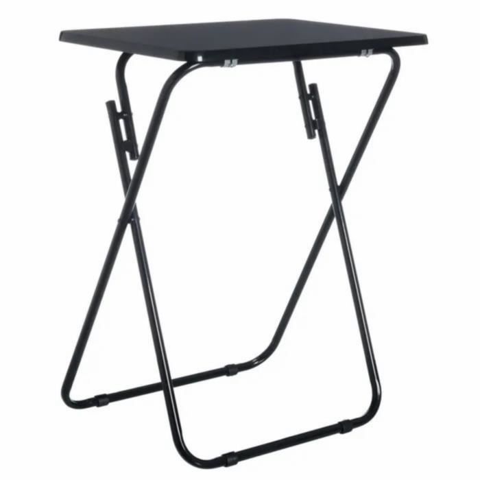 Table pliante coloris noir - Longueur 48 x Profondeur 38 x Hauteur 65 ...