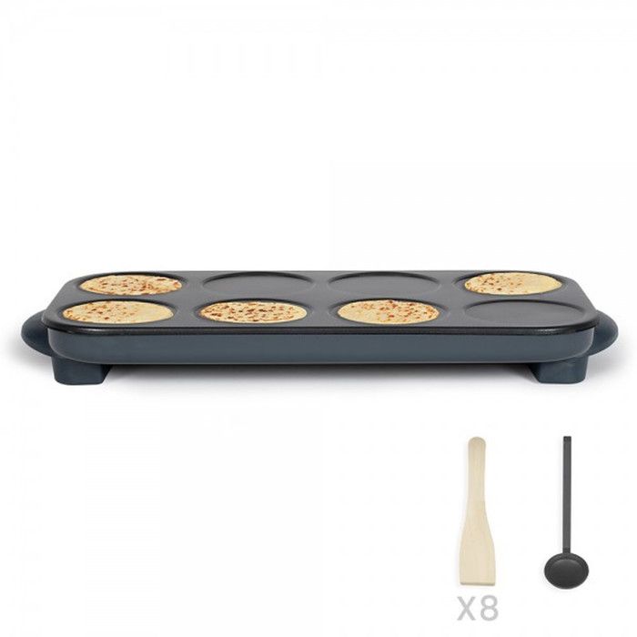 Crêpière Livoo Maxi crêpes party DOC186G 8 mini crêpes Ø 12 cm, 1500W ...