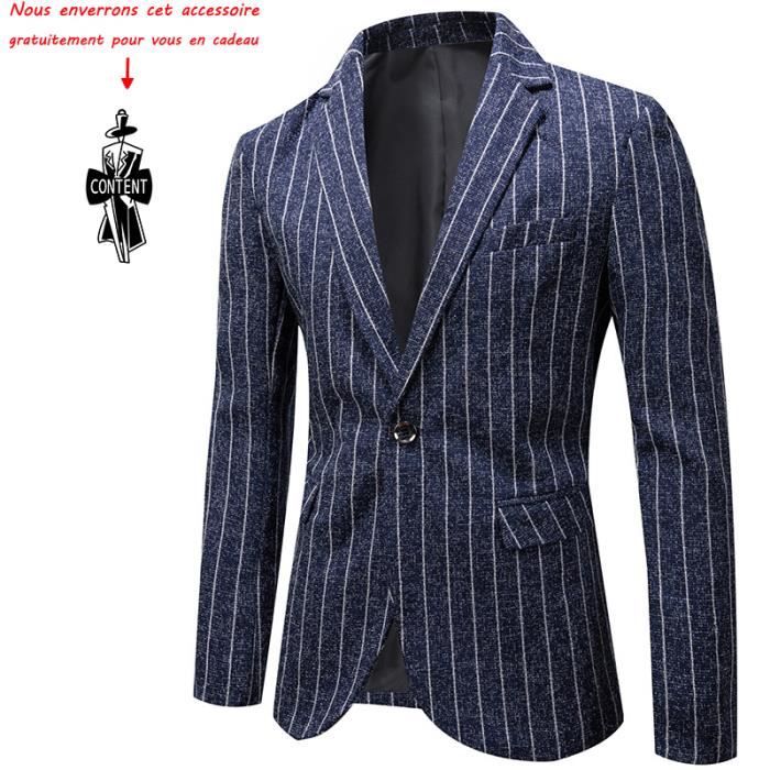 Veste Hommes de Marque Luxe en cintrée banquet en Impression à rayures ...