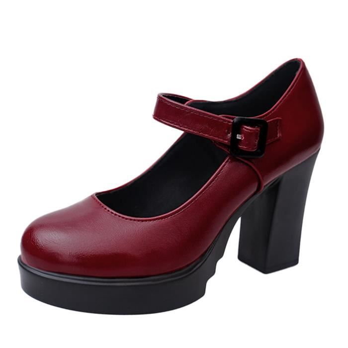Femmes Casual Talon Haut Talons Épais Plateforme Pompes Cheville ...