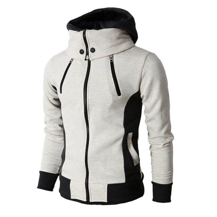 Pull à Capuche Pour Hommes Chandail Avec Col Haut Sweat-shirt Coton ...