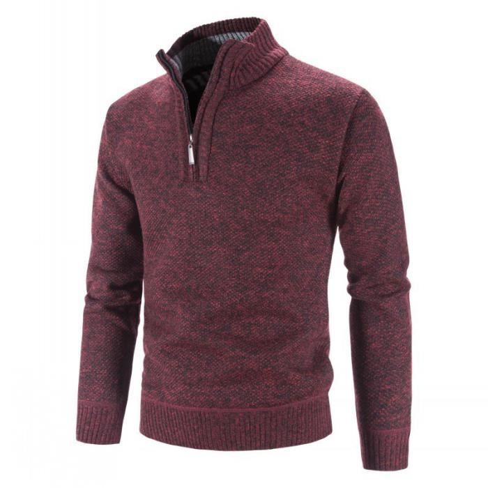 Pull Homme,Pull Homme Manche Longue Encolure Zippée,Classiques en ...