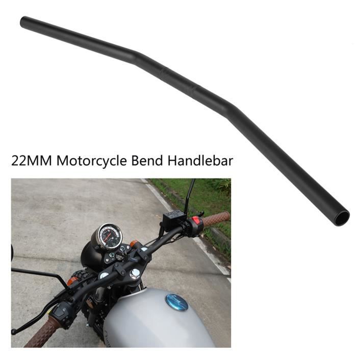 YUI 7 / 8Inch 22MM Guidon de Moto Retro Bend Guidon Moto Poignée Noir ...