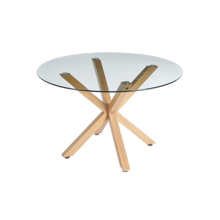 Table de repas ronde Verre/Métal taille M - FILINI - L 120 x l 120 x H ...