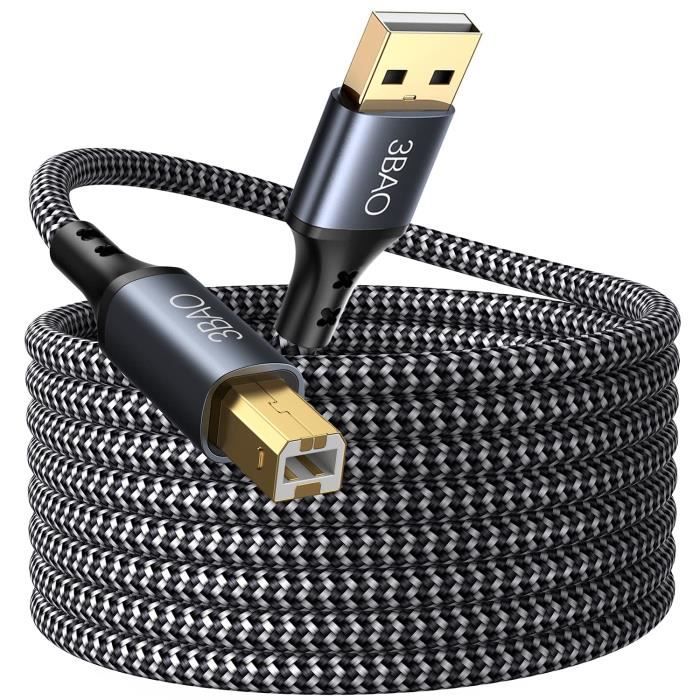 Câble D'Imprimante, 2 M : Usb 2.0 Type A Mâle Vers B Mâle, Câble Usb En ...