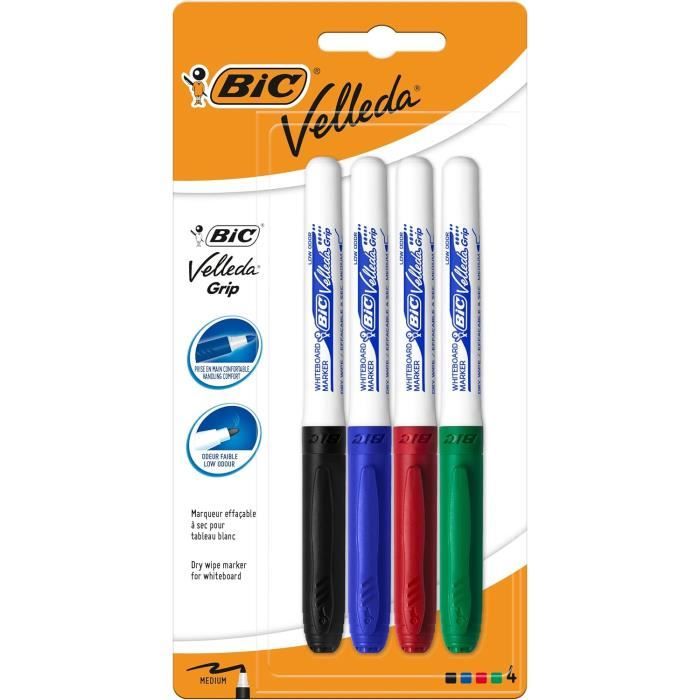 Velleda Grip Feutres Pour Tableau Blanc Effaçables À Sec Pointe Conique ...