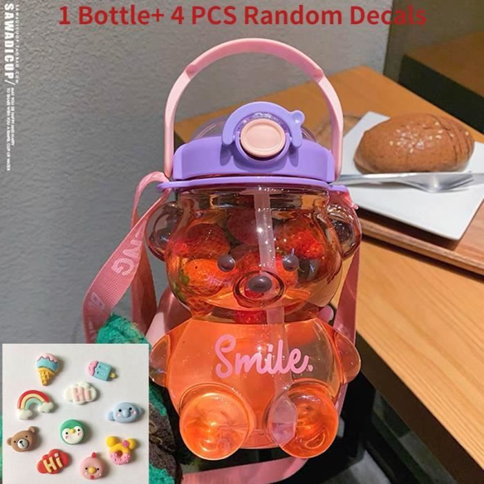 GOURDE,C-With decal-1000 ML--Bouteille D'eau Kawaii De 1000-1400ml, Bouilloire Ours De Voyage ...