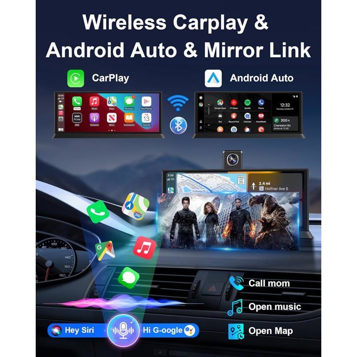 Écran Voiture 11,26" 4K HD Carplay Android Auto avec Caméra Frontale ...