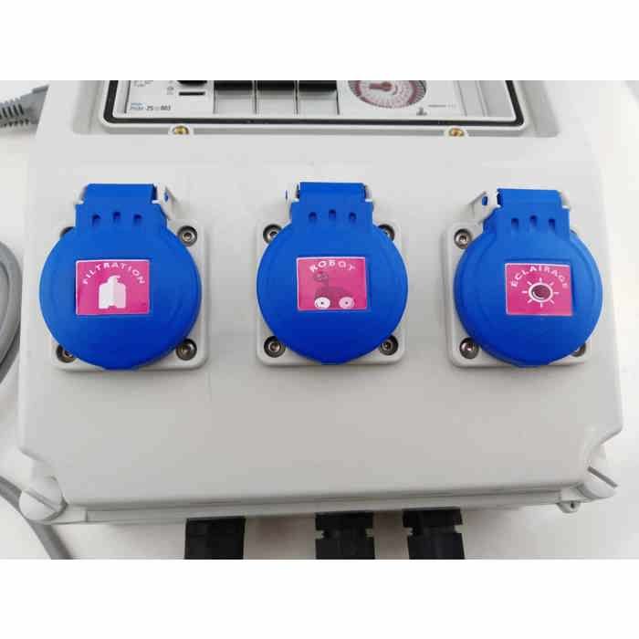 Coffret Electrique Piscine Prises - AQUALUX - Pompe +Robot +Projecteur ...