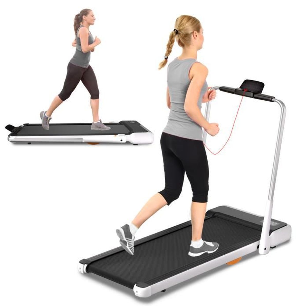 Tapis de Course Pliable BIGZZIA - 10km-h 3HP - Tapis de Marche Bureau ...