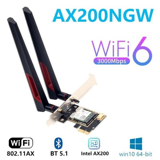 Ax200 s - Carte Réseau Sans Fil Intel Ax200 Pcie 2400mbps, 802.11ax, Wi ...