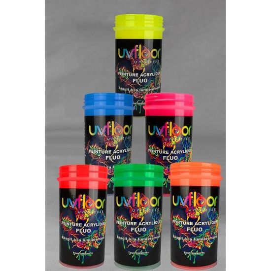Pack Starter Peinture Acrylique Fluo,Spéciale Lumière Noire Et Ultra ...