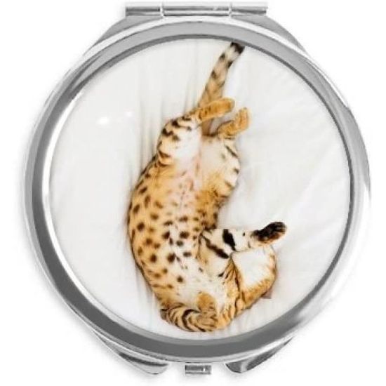 Animaux Ocelot Photo Cat Pousse Miroir Rond Maquillage De Poche À La ...