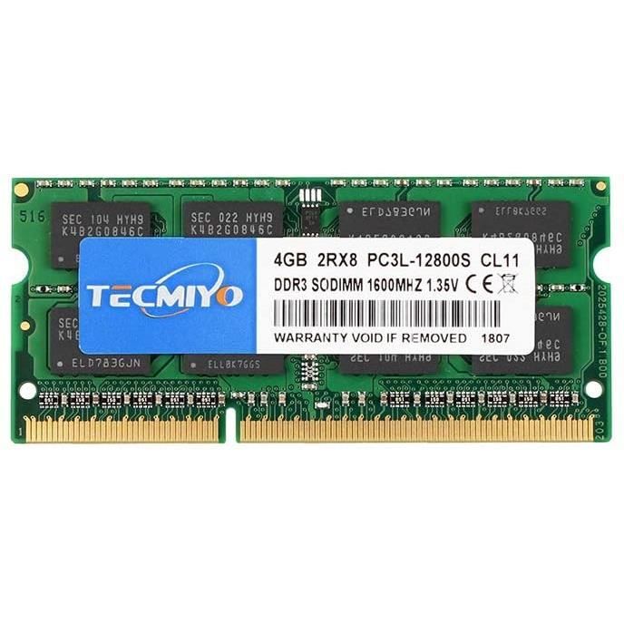 4Go DDR3L - DDR3 1600MHz SODIMM RAM PC3L - PC312800 2Rx8 1.35V -1.5V ...