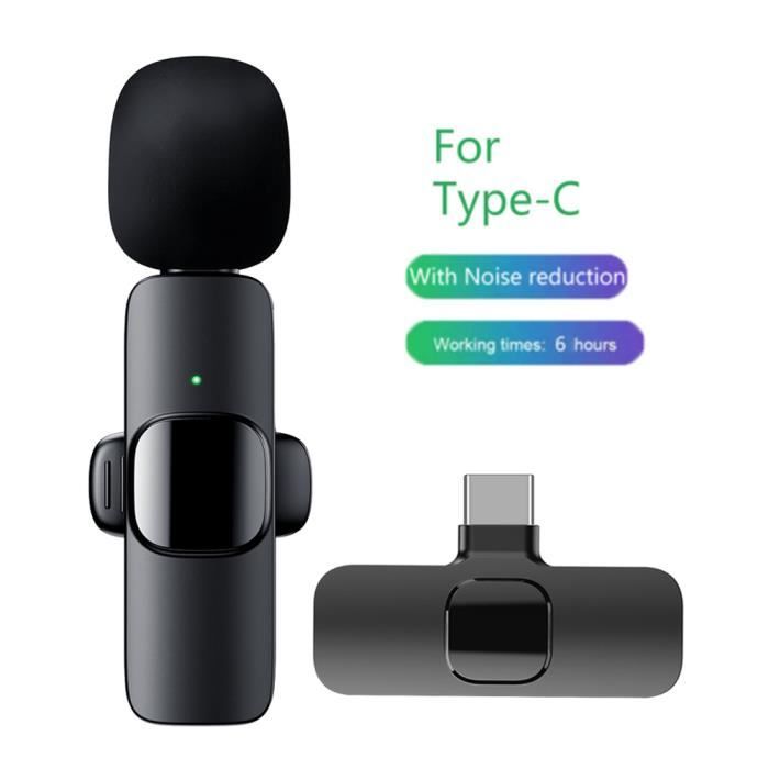 1 génération pour le type c Microphone Lavalier sans fil, Portable, pour enregistrement Audio ...