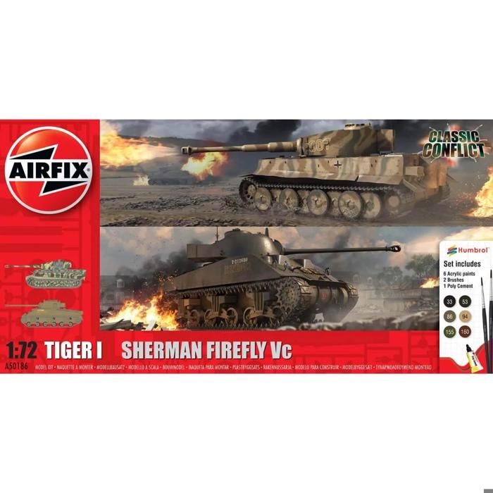 Maquettes chars : Classic Conflict Tiger 1 vs Sherman Firefly Gift Set ...