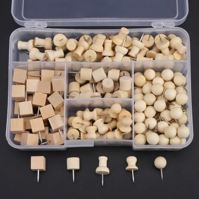 ARAMOX épingle 180pcs Nautral punaise en bois punaise punaise outil ...