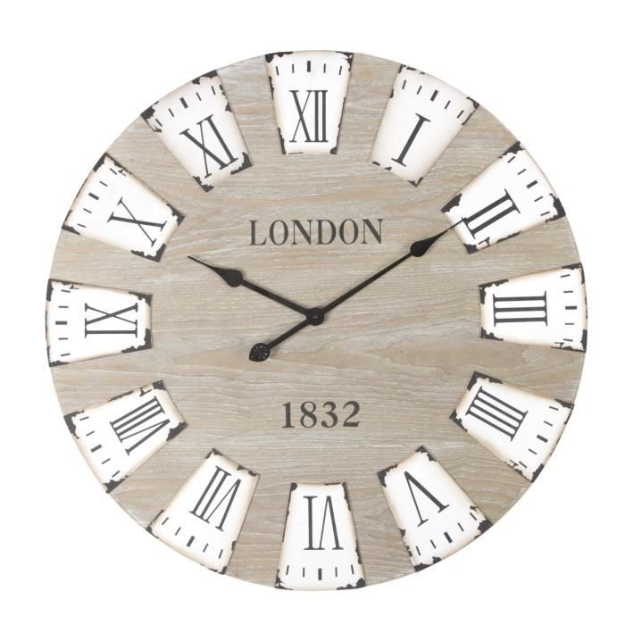 Grande pendule murale en bois - Vintage et rétro - Diamètre 70 cm ...