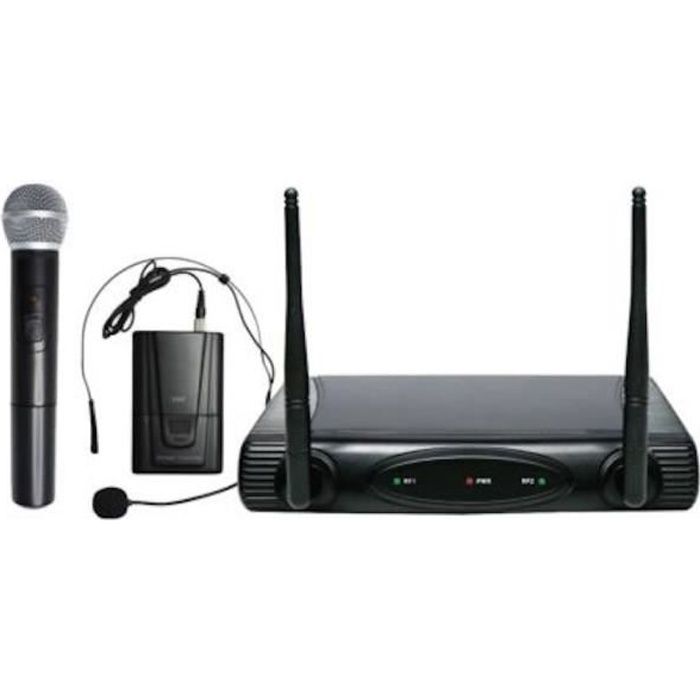 ENSEMBLE MICROPHONE MICRO A MAIN + MICRO CASQUE SERRE TETE SANS FIL VHF ...