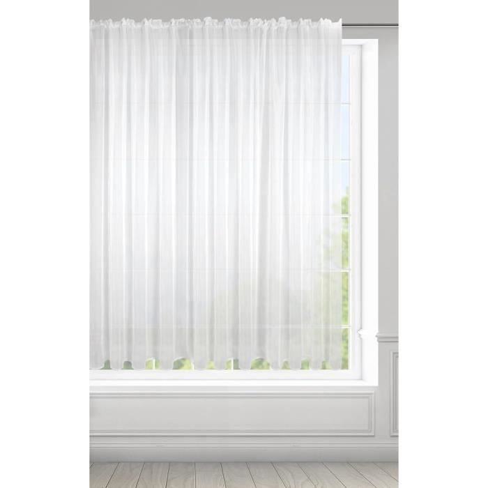 Rideau en voile blanc - Lucy - 400x150 cm - Design classique ...