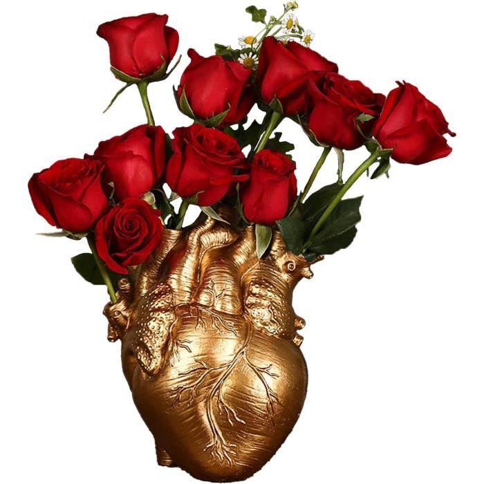 Vase En Forme De Coeur Anatomique,Vase Blanc,Résin Pots,Ornement De ...