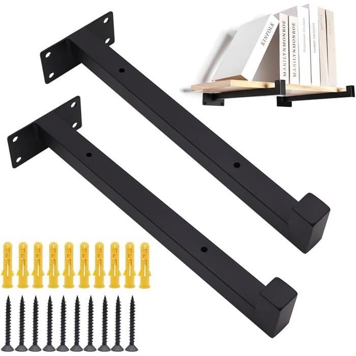 2PCS Murale Rétro Équerre Étagere Industrielle Support Métal Fixation ...
