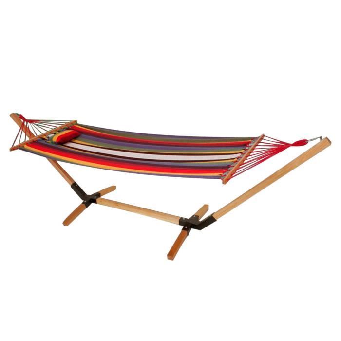 Hamac, structure en bois dur, coton, HAITI - Cdiscount Jardin