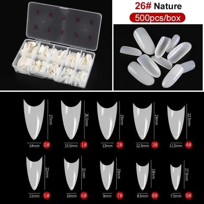(26)capsule pour ongles Faux ongles en forme de cercueil Transparent ...