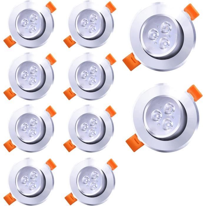 Lot De 20 Spots Encastrables Led 3w 245lm Blanc Chaud 3000k Spot