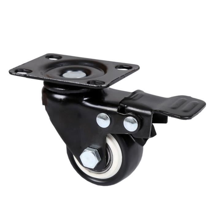 4pcs 1.5in meubles roulettes pivotantes plaque de frein de roue ...