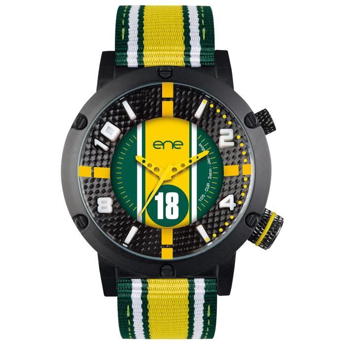 Montre Hommes - Ene Montres - eneWatch UE72654 - Bracelet en nylon vert ...