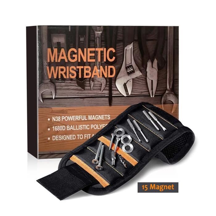 15 aimant - Bracelet magnétique aimant puissant pour vis, clous, écrous ...
