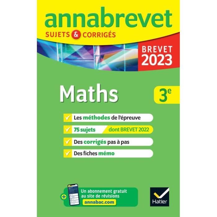 Annales du brevet - Annabrevet - 2023 - Maths 3e - Sujets corrigés ...