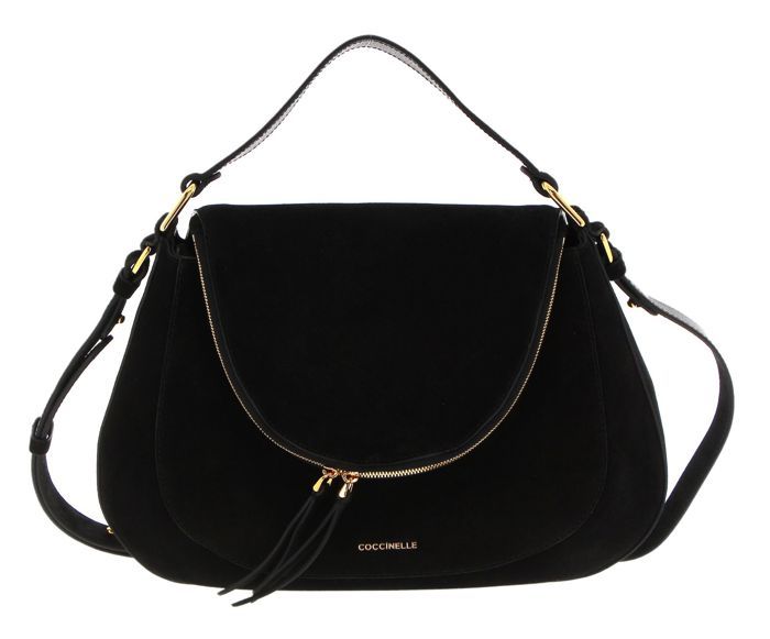 COCCINELLE Sac à épaule noir en cuir pour femme - Coccinelle Sole Suede ...