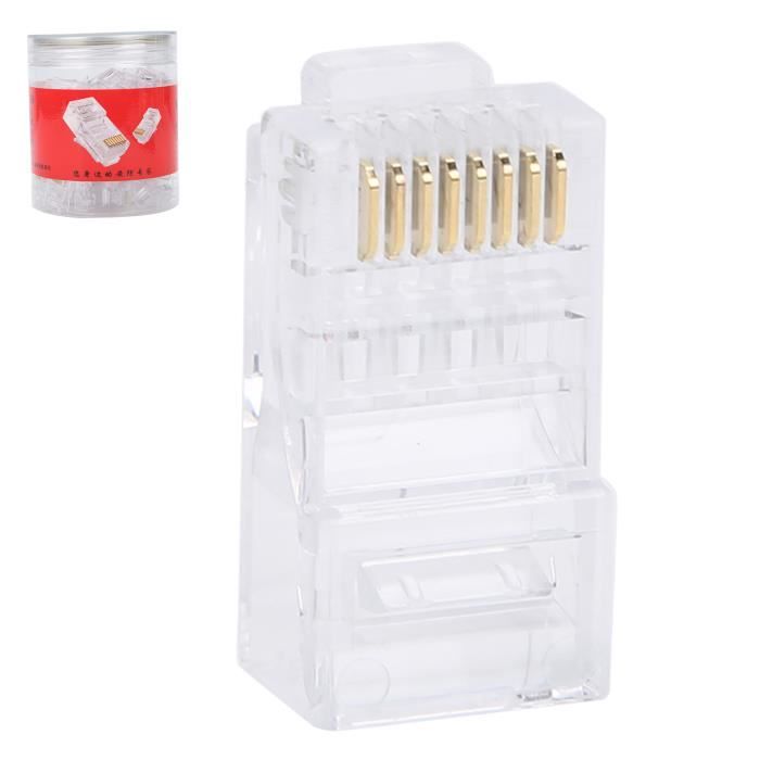 Duokon Connecteur RJ45 100pcs RJ45 connecteur extrémité CAT6 câble ...