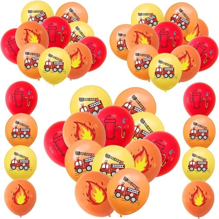 40 Pompier Ballons Camion Pompier Ballon Gonflable Ballon Latex, Pour D ...